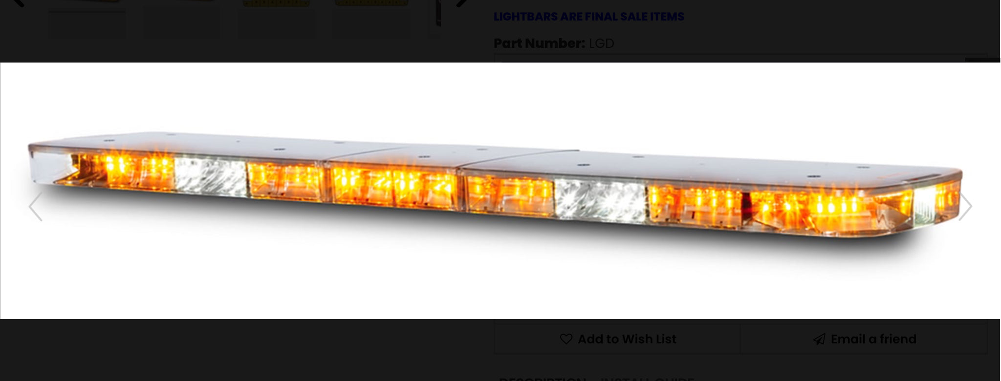 Federal Signal Legend Lightbar Parts