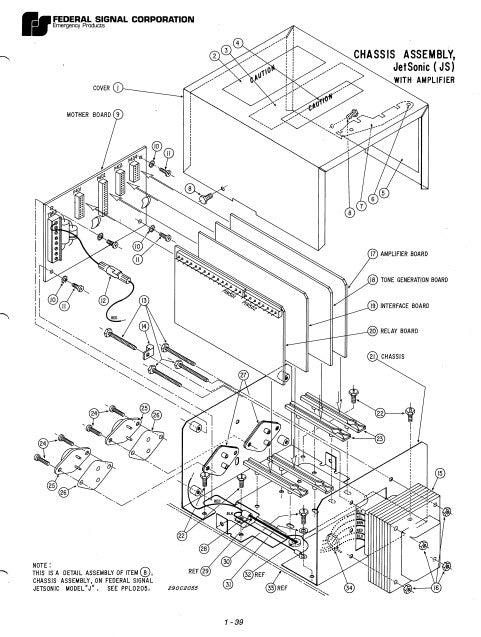 Federal Signal JetSonic Lightbar Model JS Chassis Assembly With Amplif