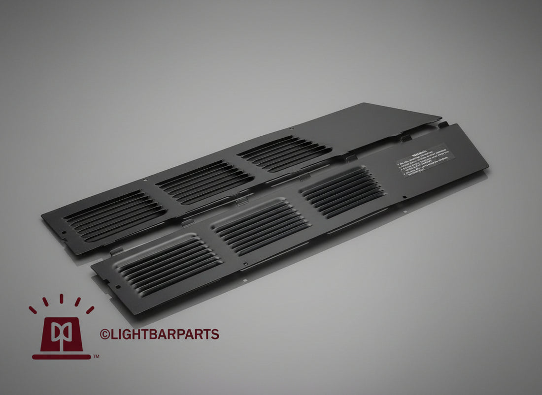 Code 3 MX7000 Lightbar Parts - Upper Tray Metal Vented Dust Covers Pai