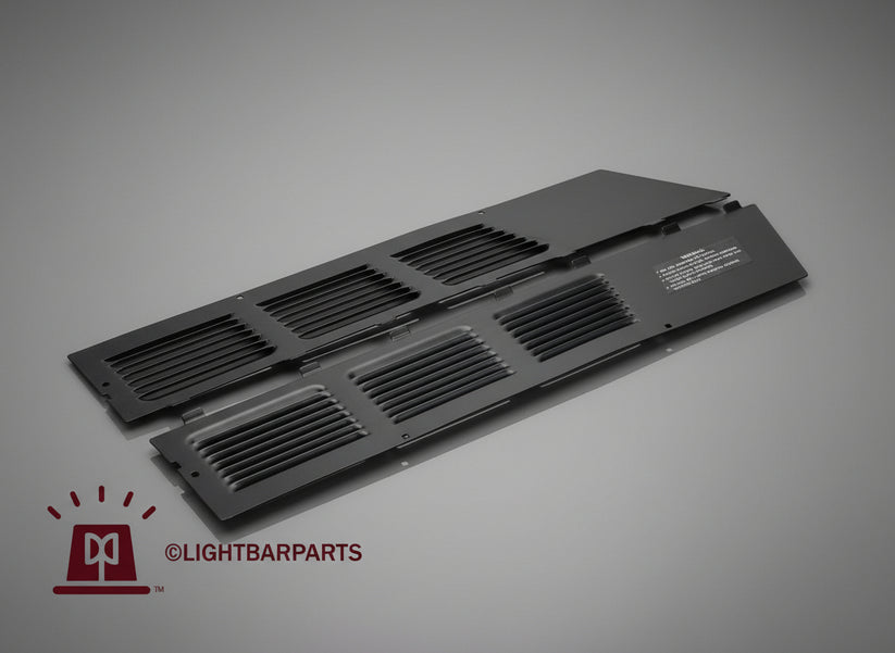 Code 3 MX7000 Lightbar Parts - Upper Tray Metal Vented Dust Covers Pai