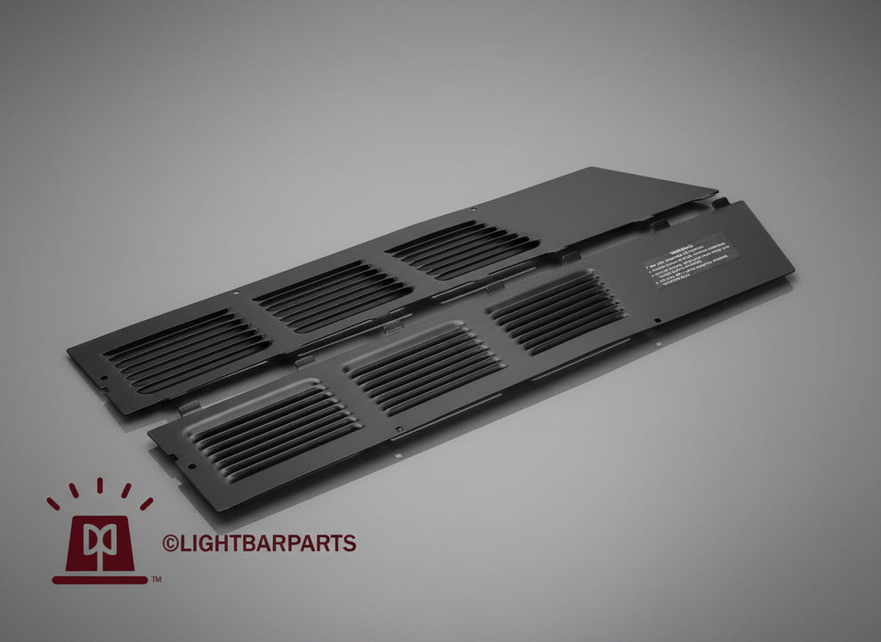 Code 3 MX7000 Lightbar Parts - Upper Tray Metal Vented Dust Covers Pai