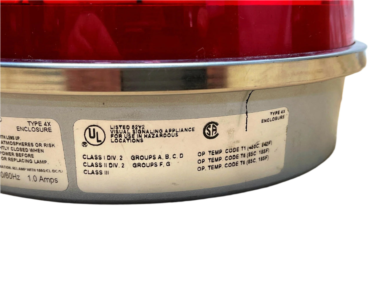 EDWARDS SIGNALING Rotating Warning Light: Red, 100W Halogen, 120V AC,